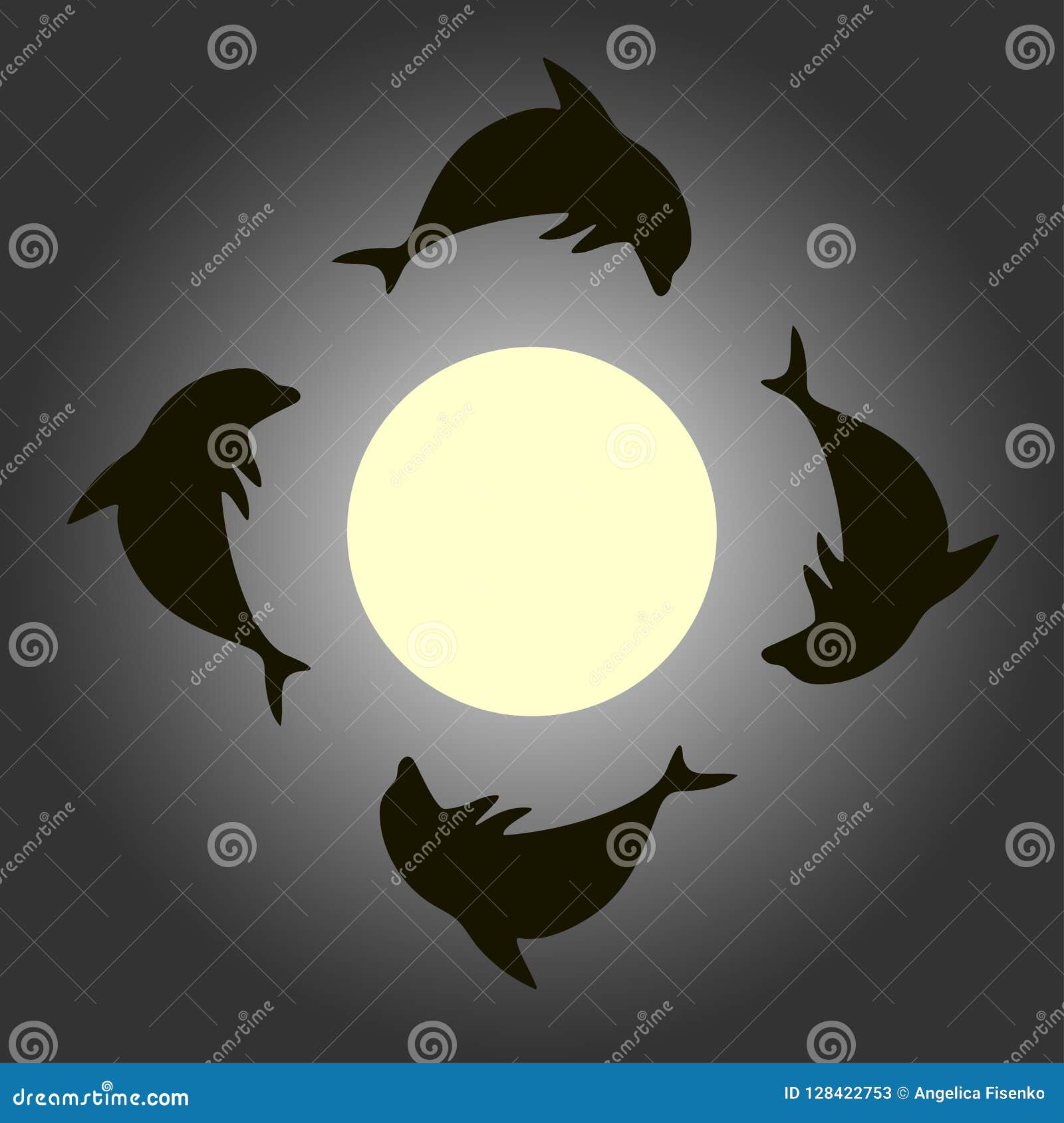 Dolphin Circle Silhouette, Dolphin Poster, Dolphin Vector, Dolphin ...