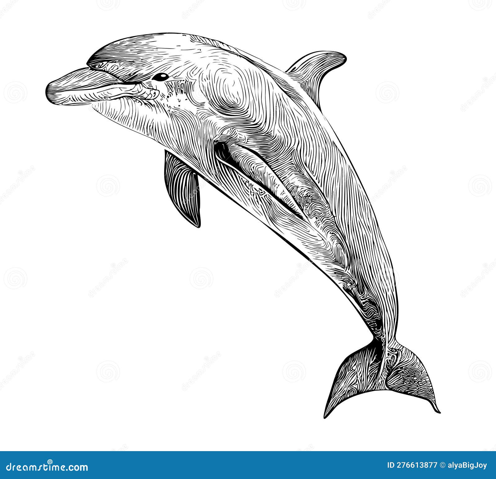 Dolphin Sketch Hand Drawn in Doodle Style Vector Illustration Stock ...