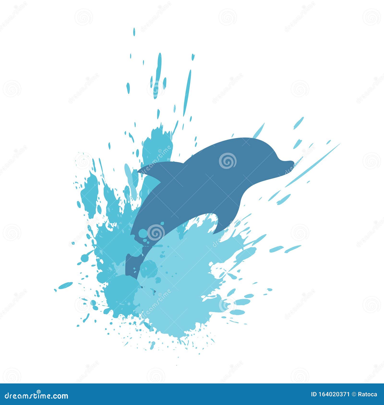 Dolphin Splash Illustration Stock Vector - Illustration of beautiful ...