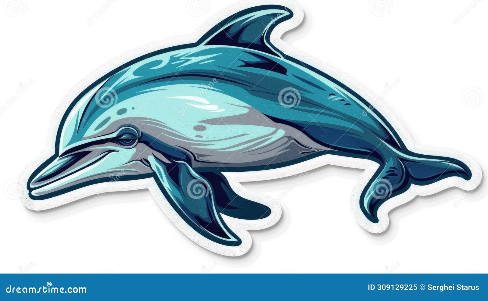 Dolphin Gray Color Animation Vector Illustration Logo | CartoonDealer ...