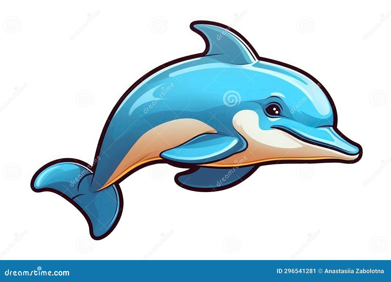 Dolphin Sticker On White Background. Generative AI Royalty-Free Stock ...