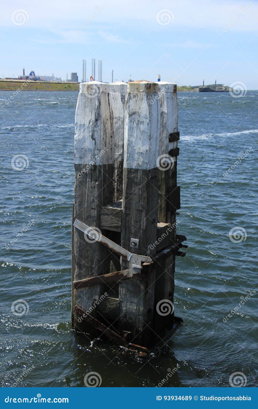 Dolphin Structures Near a Lock Stock Image - Image of bollards ...