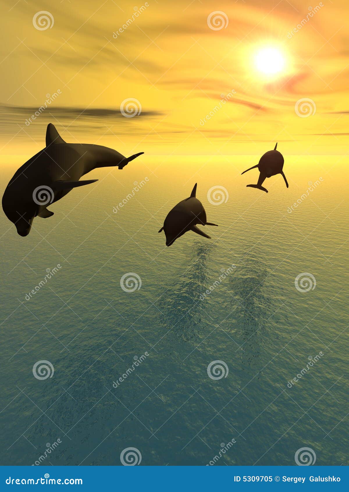 Dolphin And Sunset Royalty-Free Stock Photography | CartoonDealer.com ...