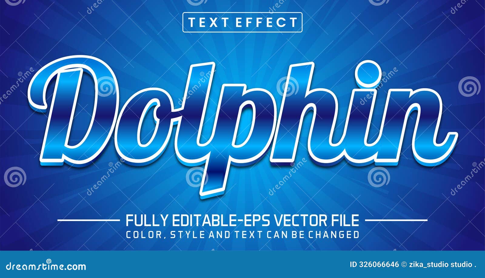 Dolphin Text Editable Style Effect Stock Illustration - Illustration of ...