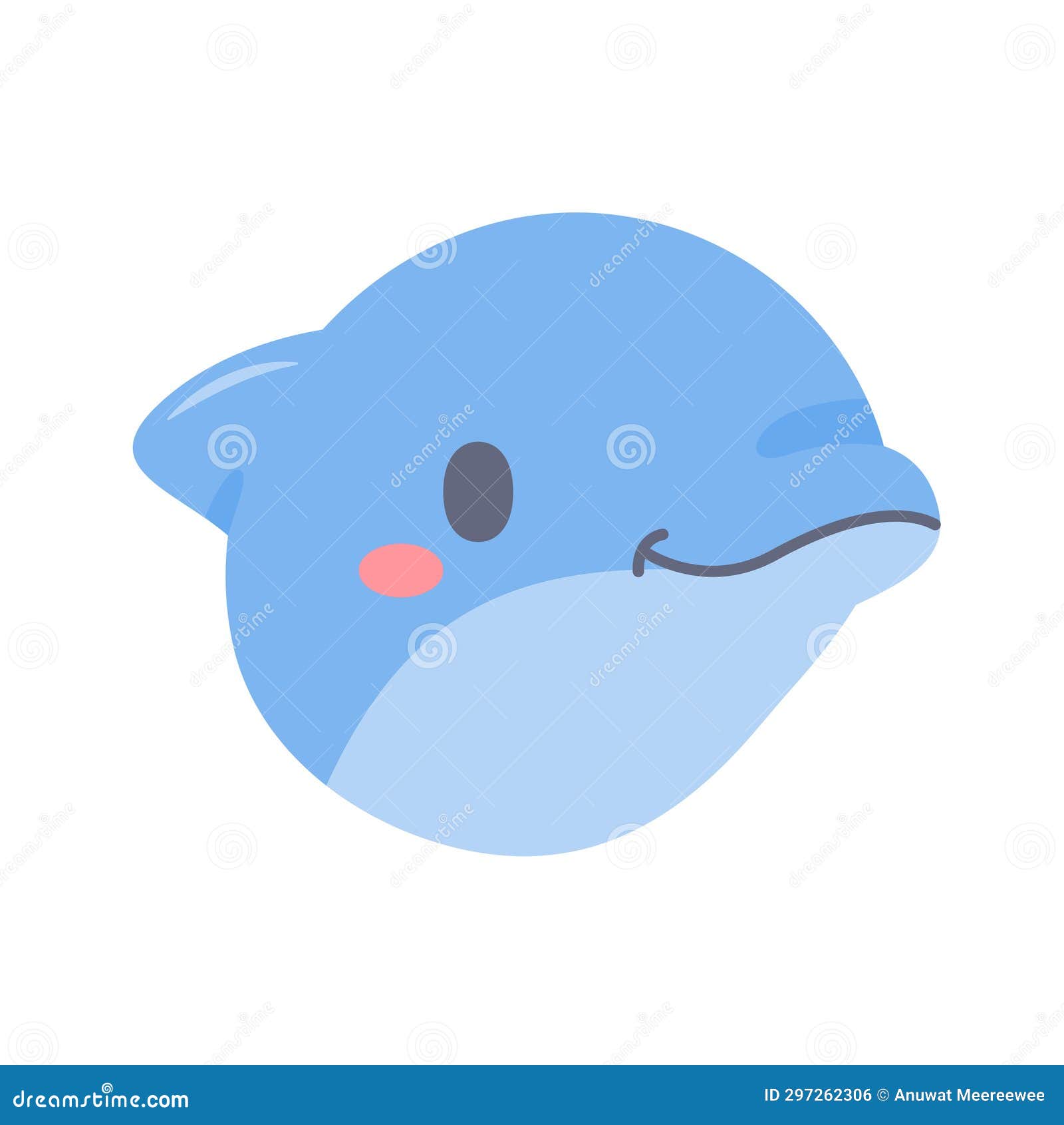 Dolphin Vector. Cute Animal Face Design for Kids Stock Vector ...