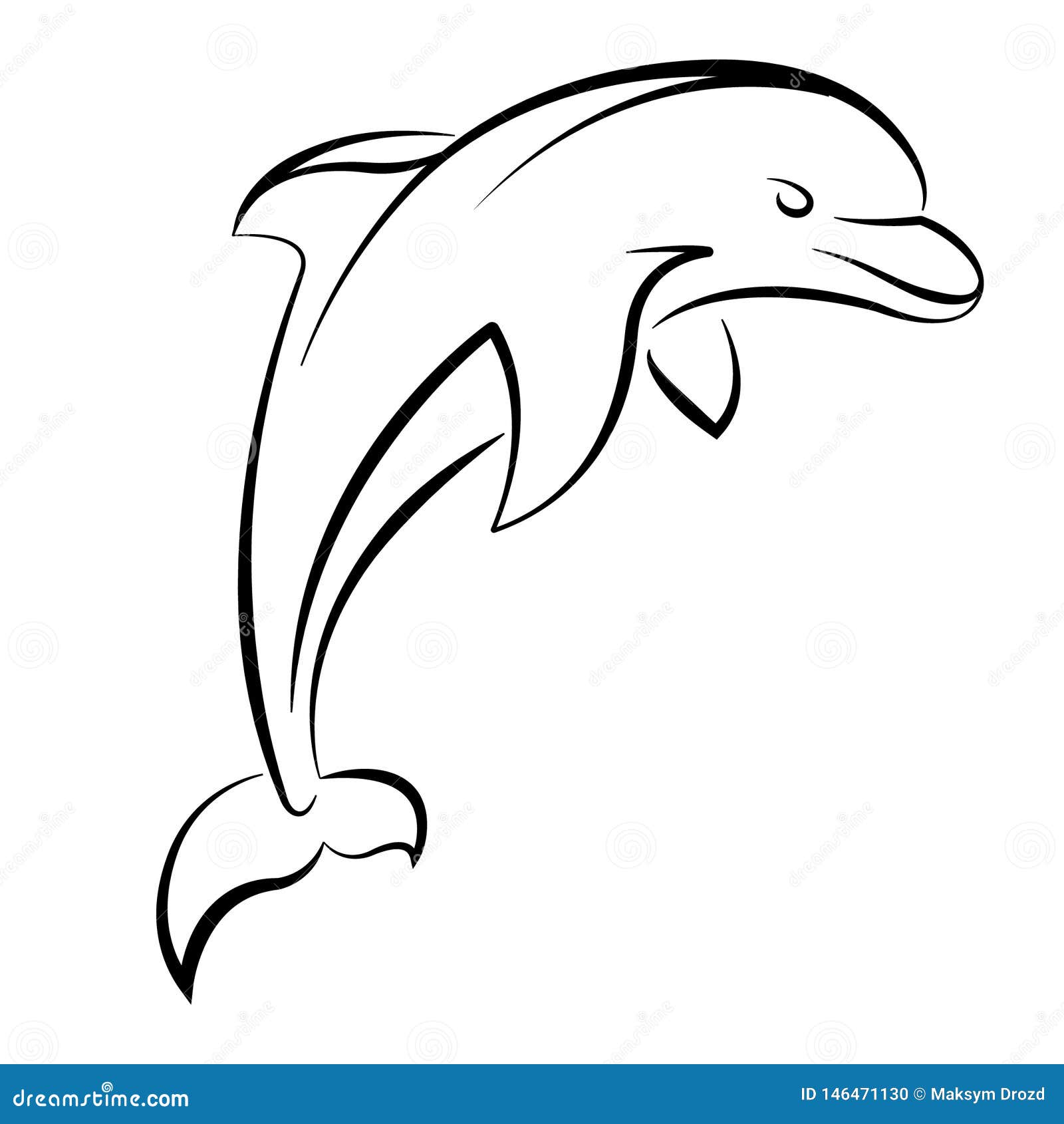 Dolphin Vector Illustration Isolated on White Stock Vector ...