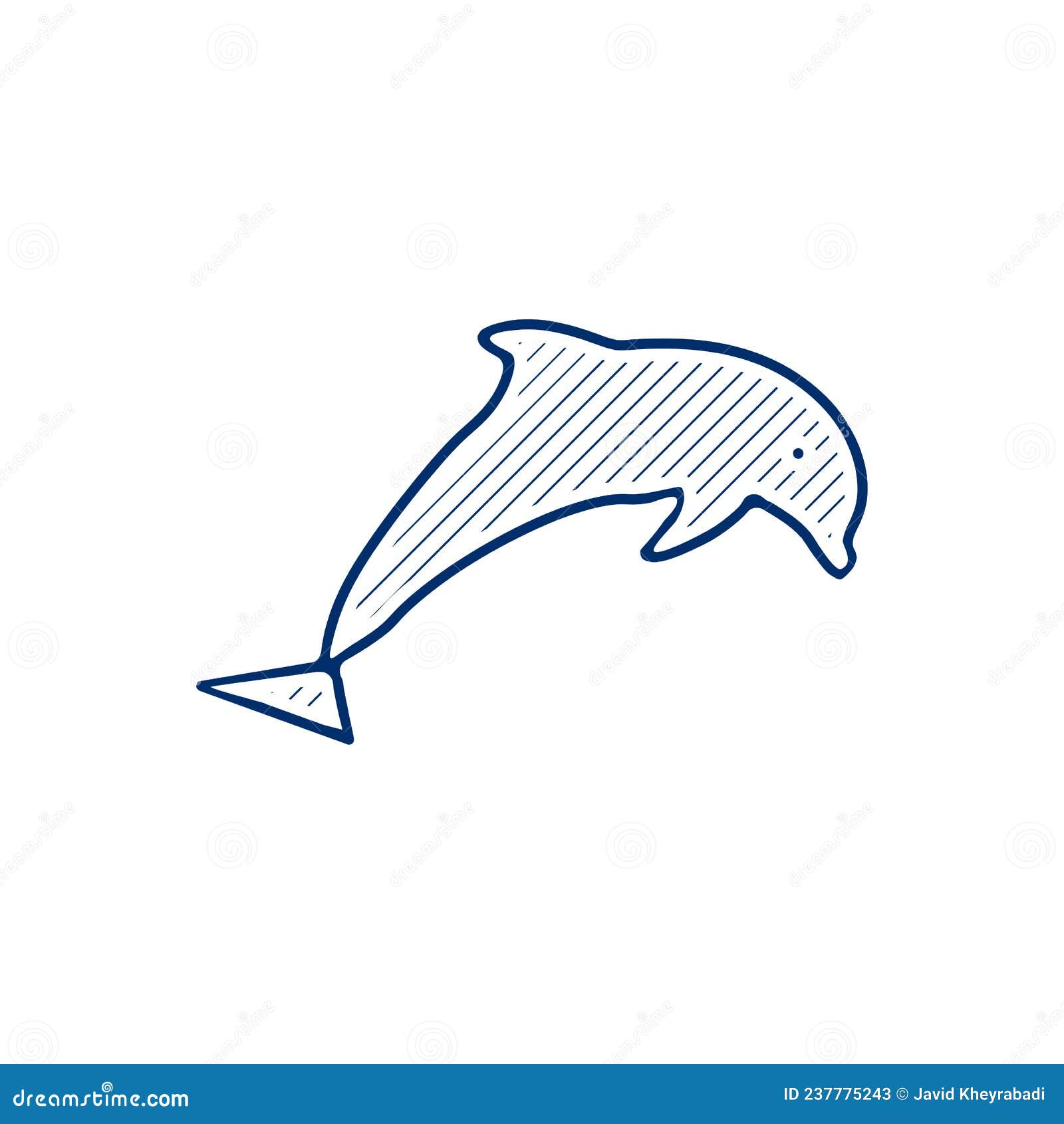 Dolphin Line Icon. Dolphin Linear Hand Drawn Pen Style Line Icon Stock ...
