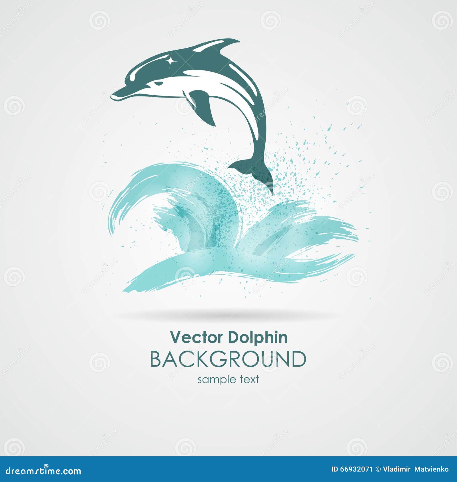 Dolphin in water splash stock vector. Illustration of happiness - 66932071