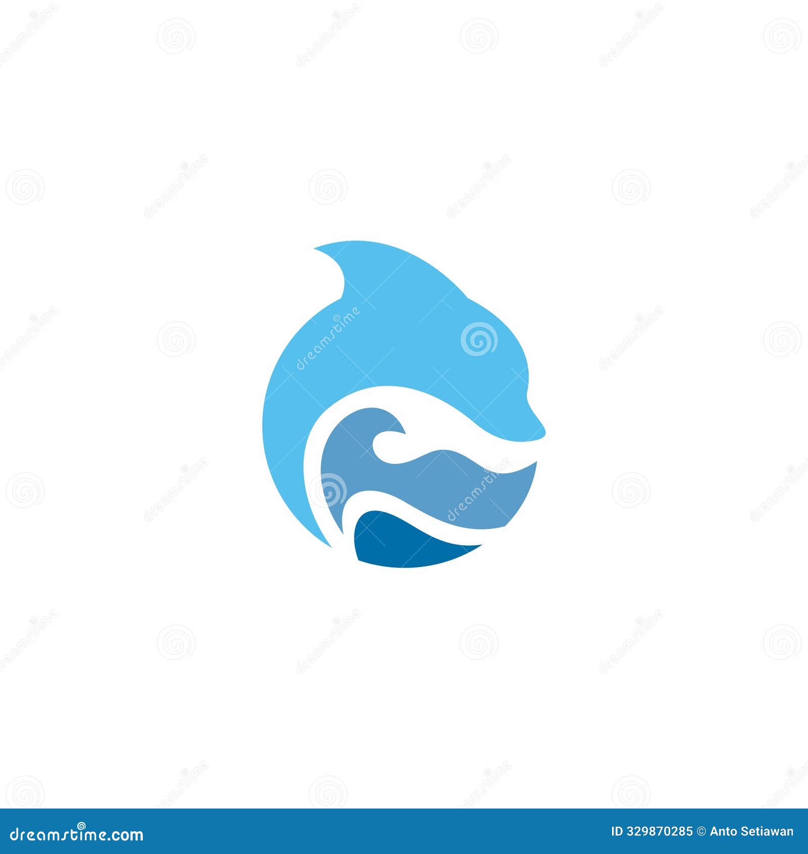 Dolphin with Wave Logo Vector Design Stock Illustration - Illustration ...