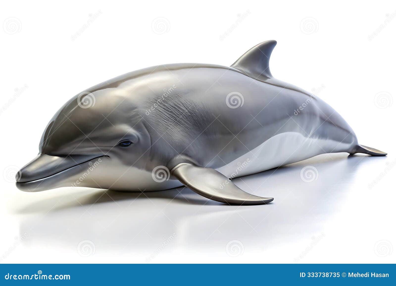 Dolphin white background stock illustration. Illustration of reef ...
