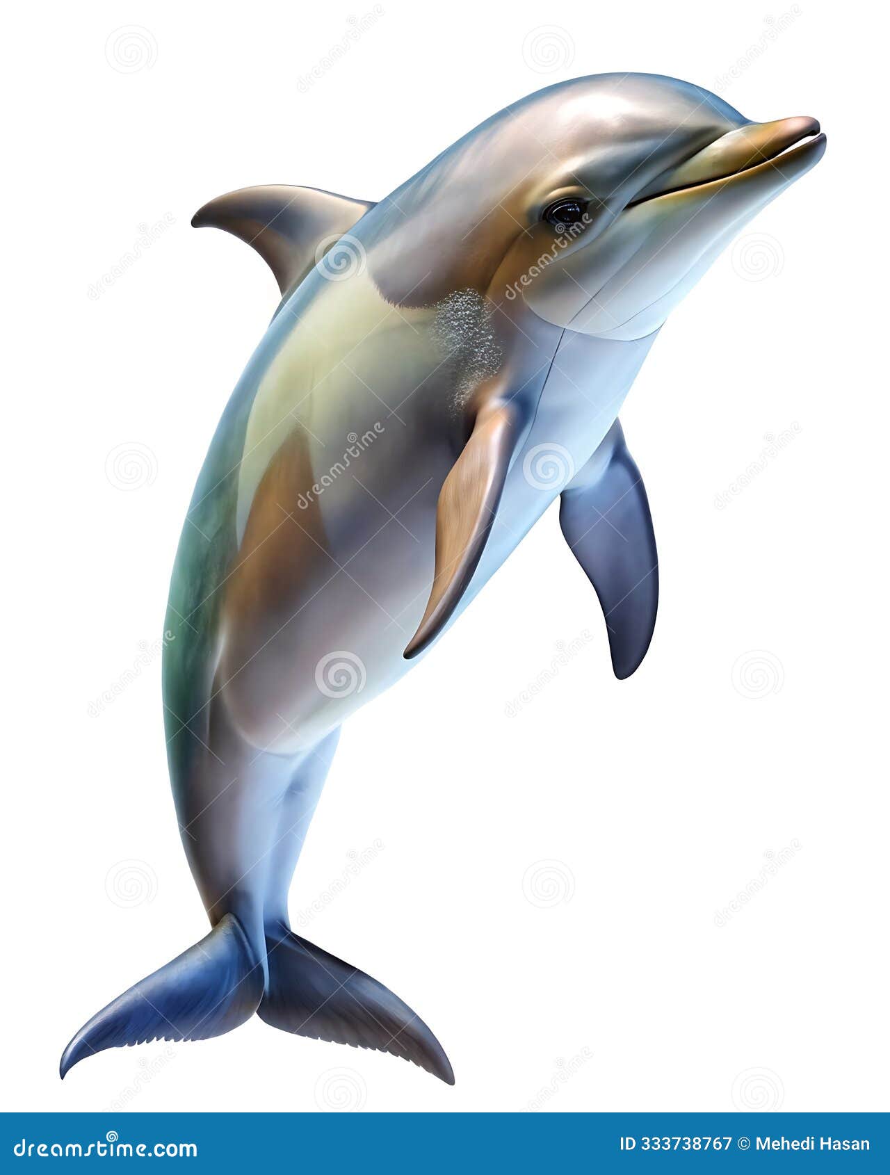 Dolphin white background stock illustration. Illustration of shark ...