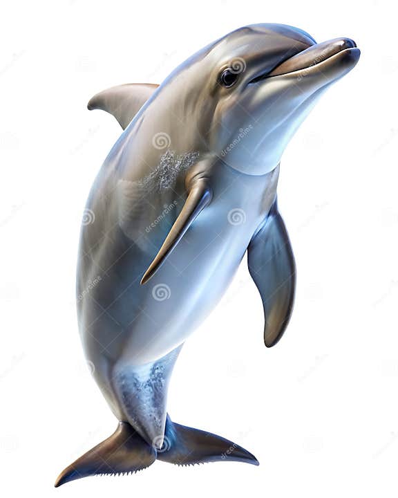 Dolphin white background stock illustration. Illustration of grey ...