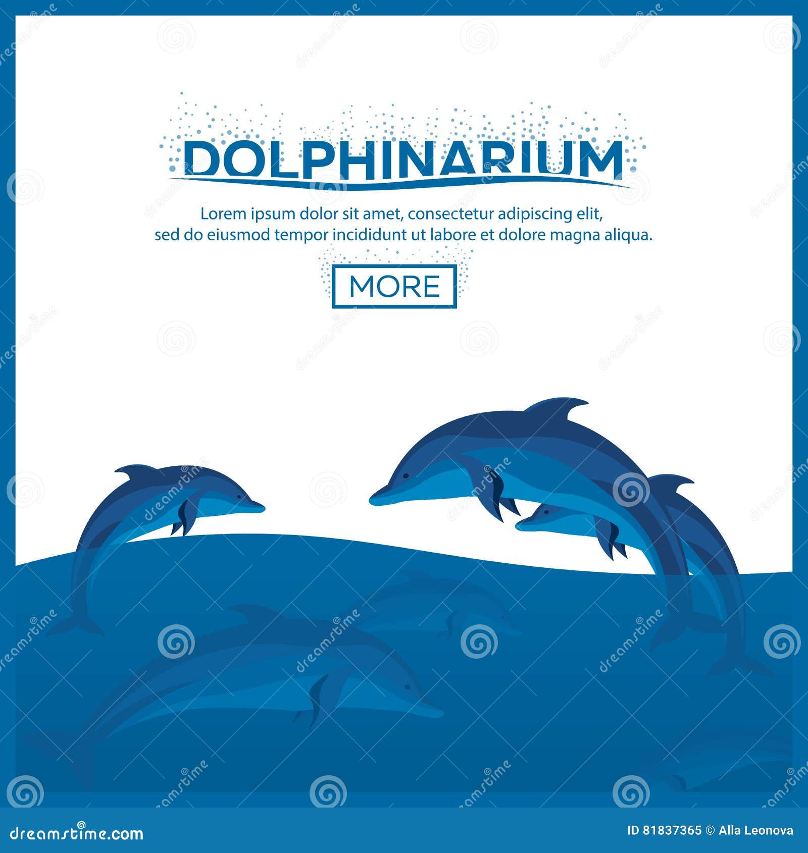 Dolphinarium. Dolphin Show. Banner. Ticket. Vector Flat Illustration ...