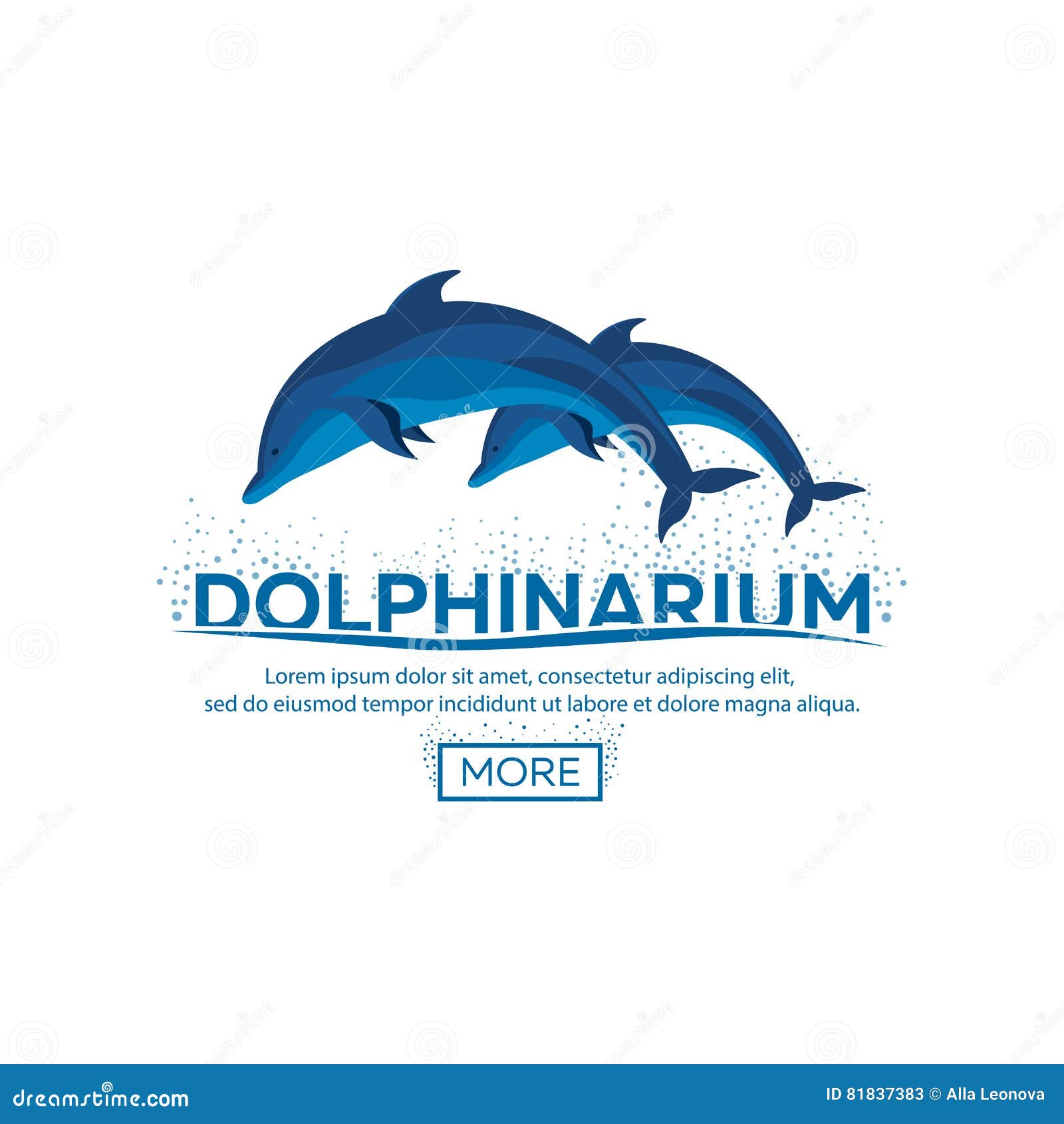 Dolphinarium. Dolphin Show. Banner. Ticket. Vector Flat Illustration ...