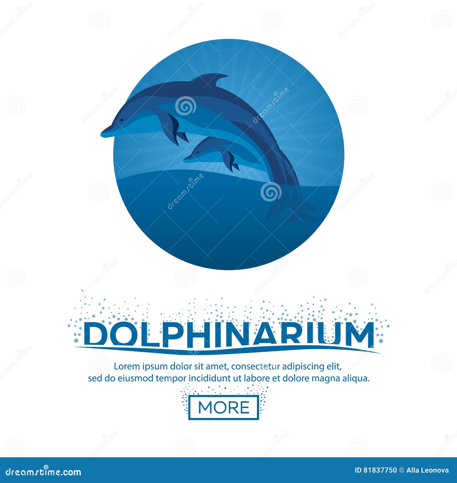 Dolphinarium. Dolphin Show. Banner. Ticket. Vector Flat Illustration ...