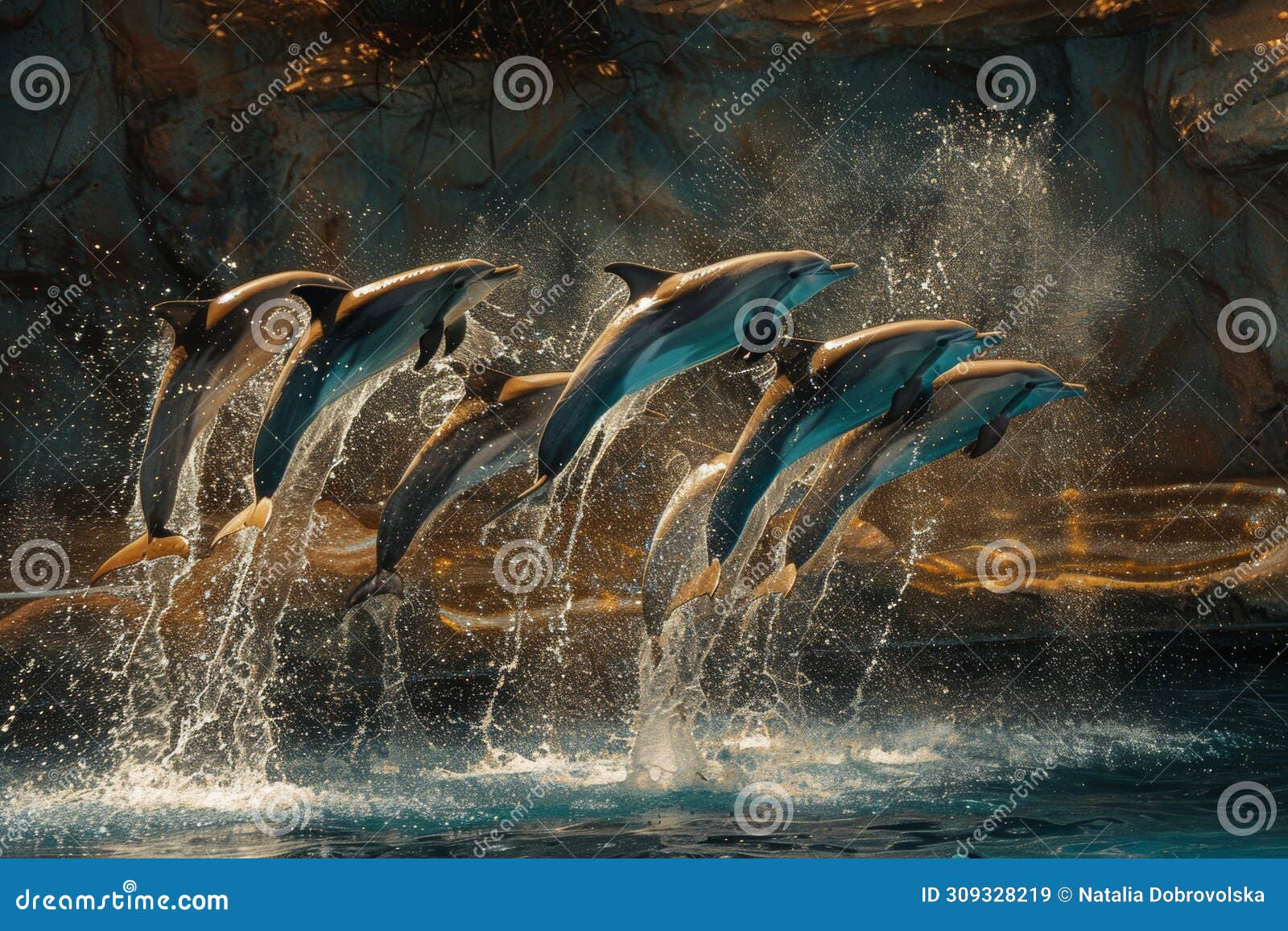 Dolphins Performing Show at the Circus,dolphinarium Stock Image - Image ...