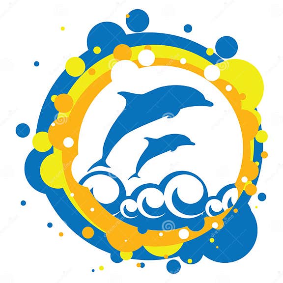 Dolphins in the sea stock vector. Illustration of background - 24056515
