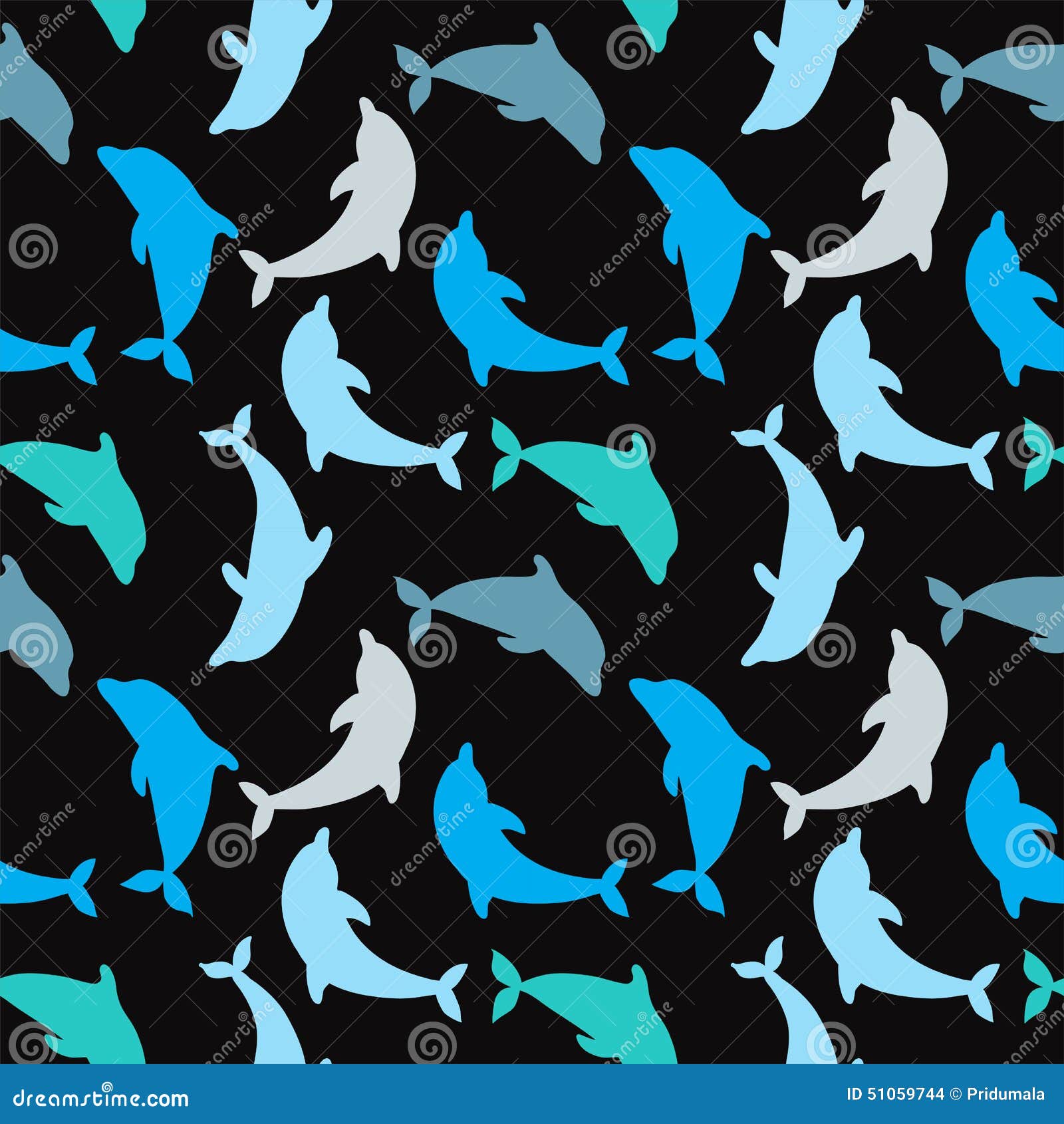 Dolphins Seamless Background. Dolphin Seamless Pattern Background ...