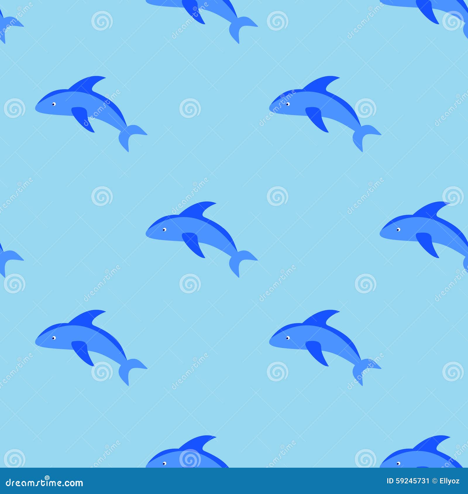Dolphins seamless pattern stock vector. Illustration of dolphin - 59245731