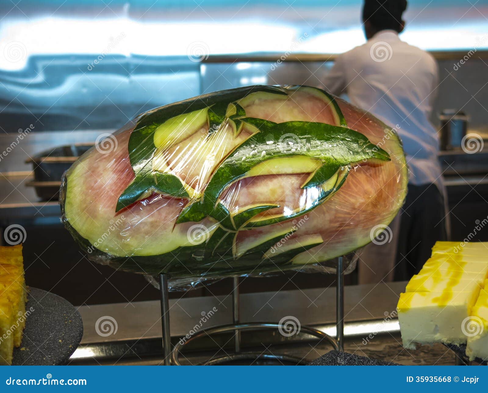 Dolphins on a watermelon stock photo. Image of carved - 35935668