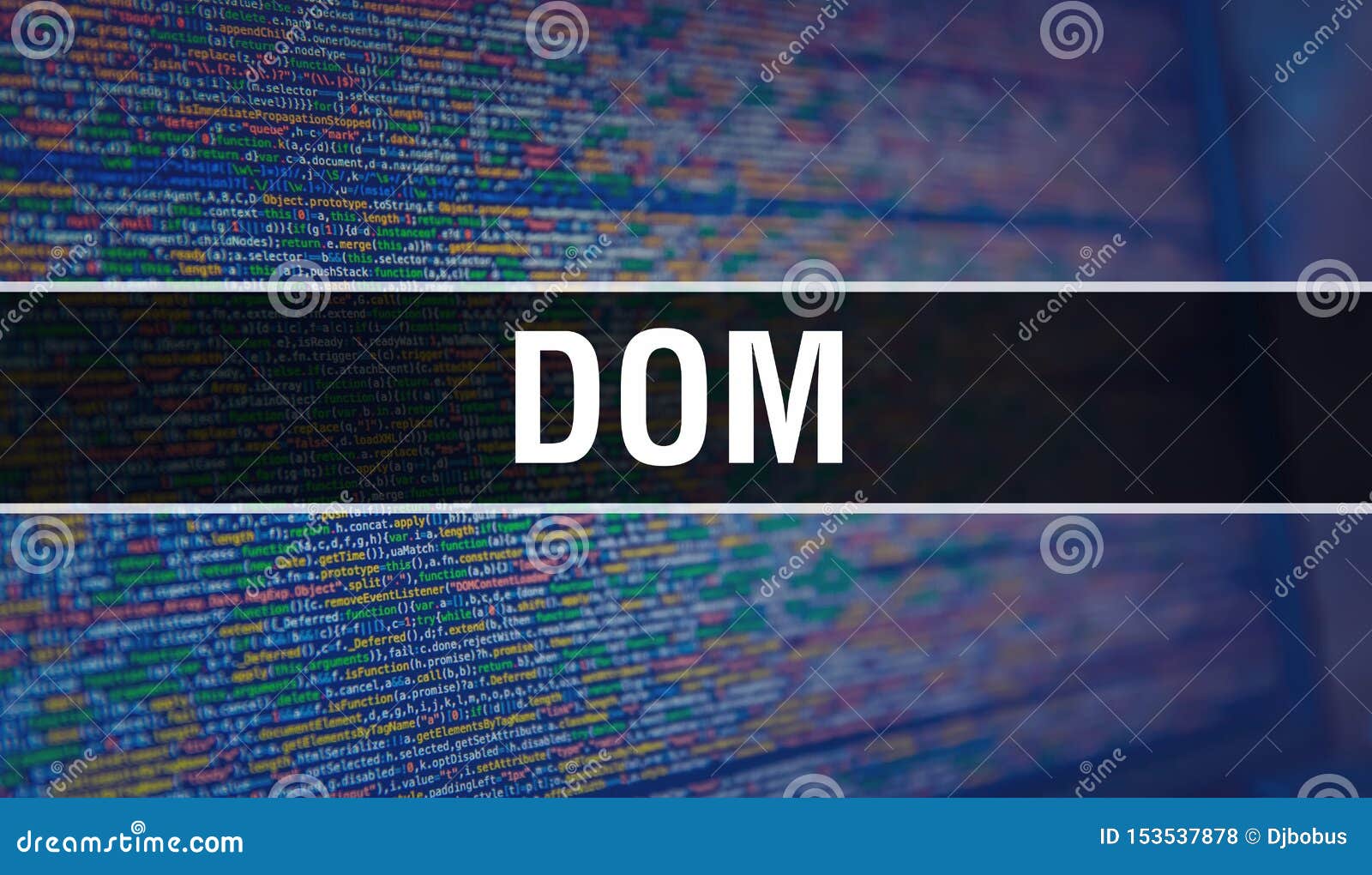 DOM With Binary Code Digital Technology Background. Abstract Background ...