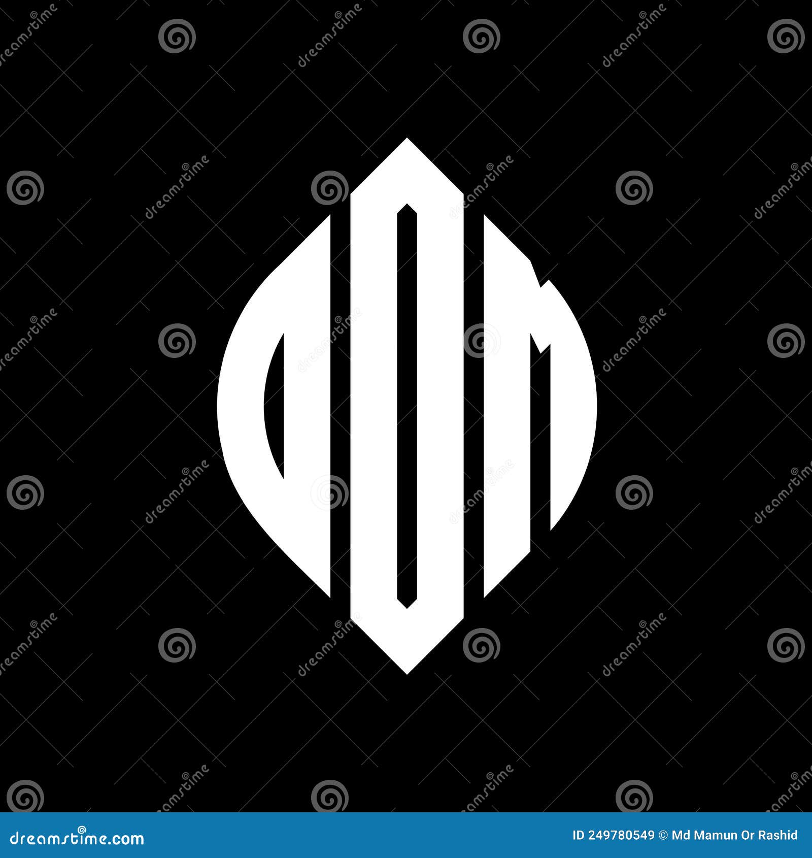 DOM Circle Letter Logo Design With Circle And Ellipse Shape. DOM ...