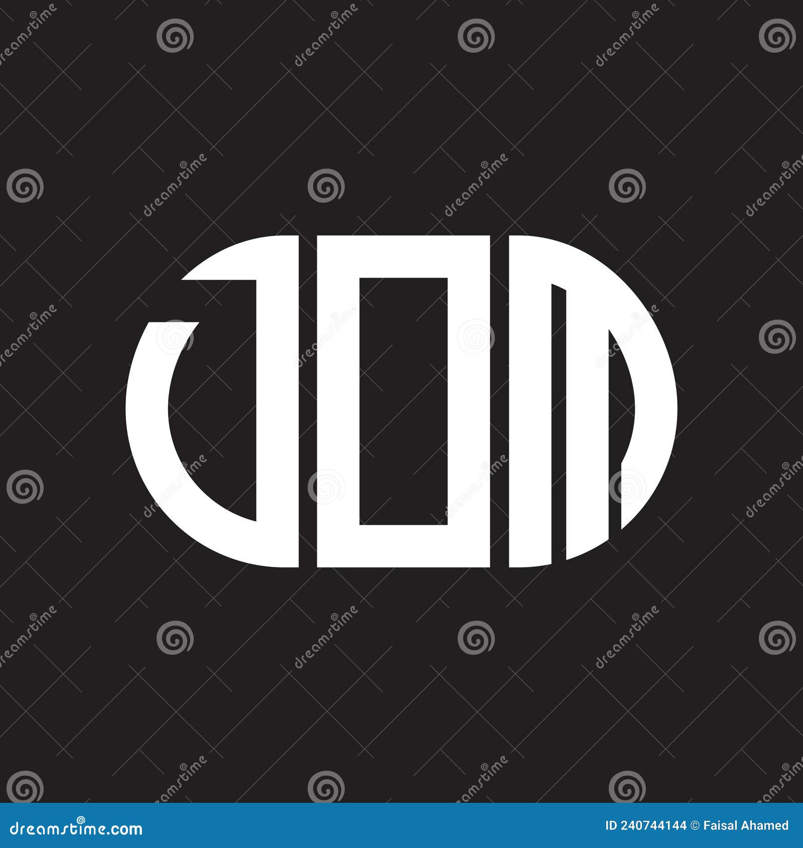 DOM Letter Logo Design On Black Background. DOM Creative Initials ...