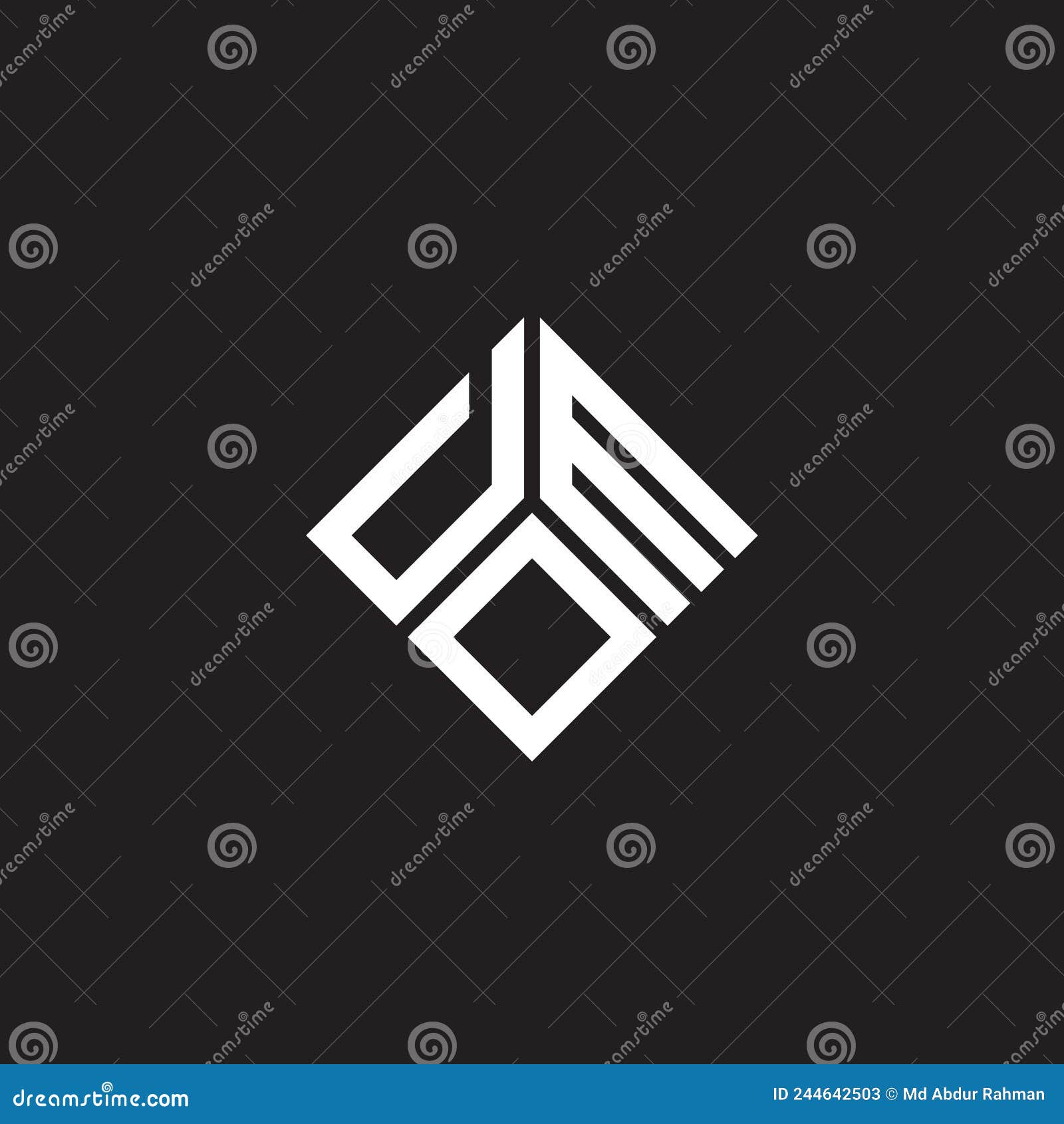 DOM Letter Logo Design on Black Background. DOM Creative Initials ...