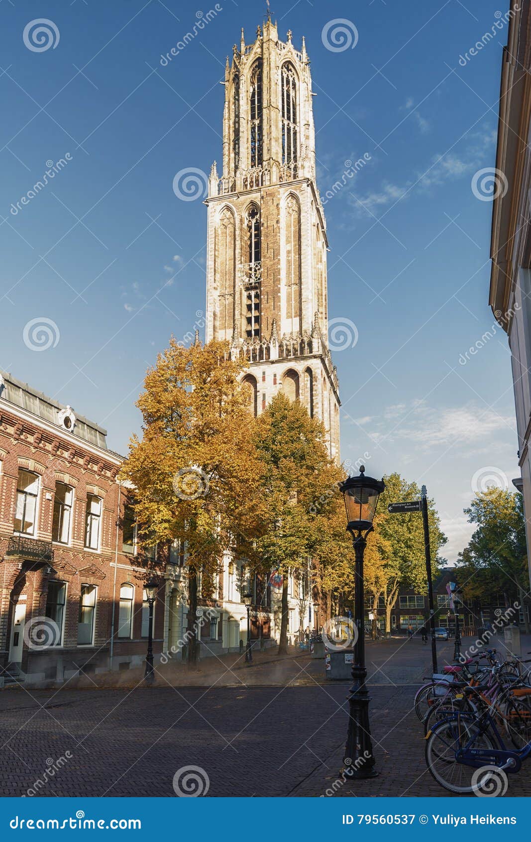 Dom Tower in the Old Town of Utrecht. Stock Image - Image of ...
