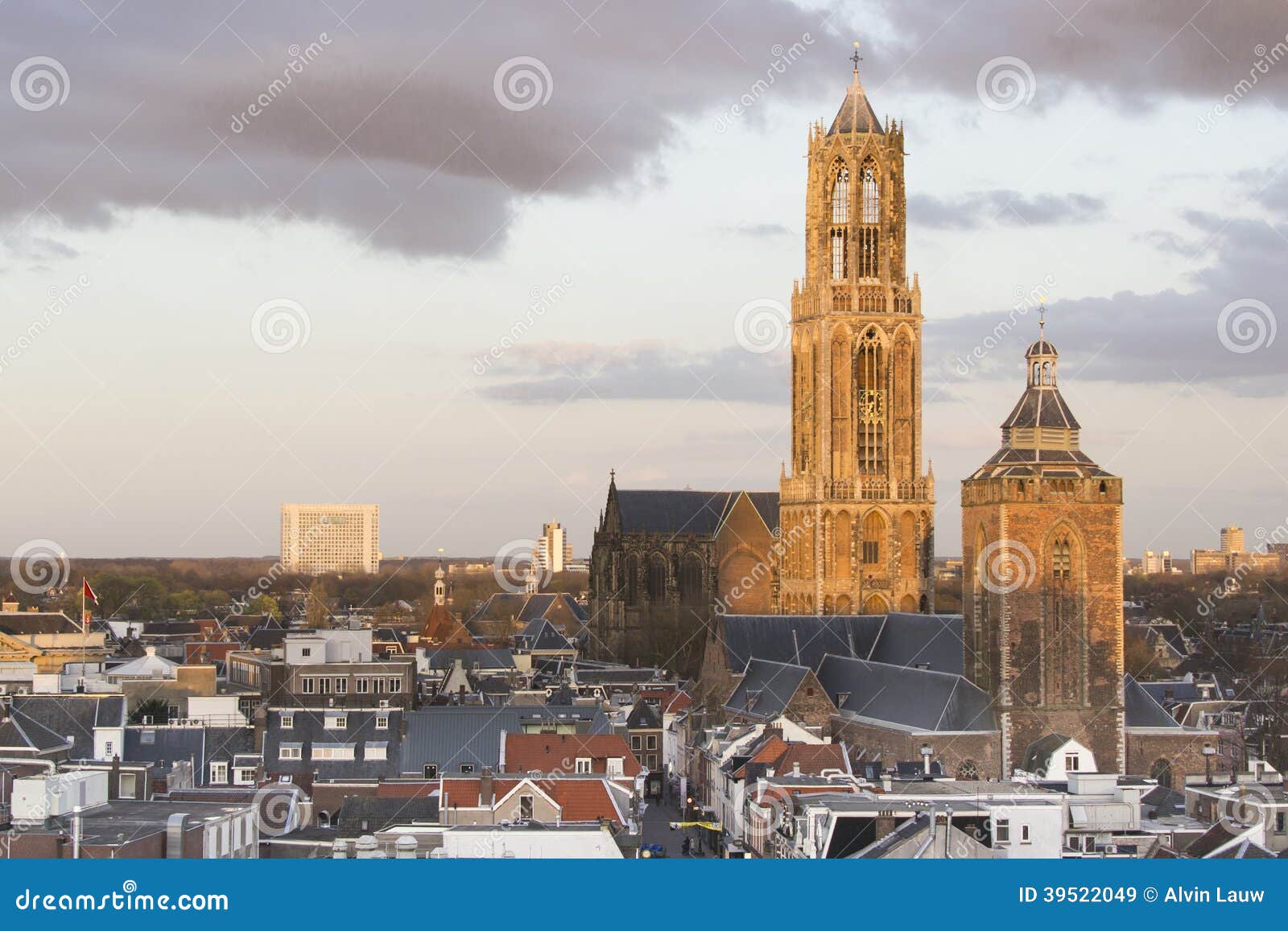 Dom Tower Utrecht, Netherlands Stock Image - Image of clock, cross ...