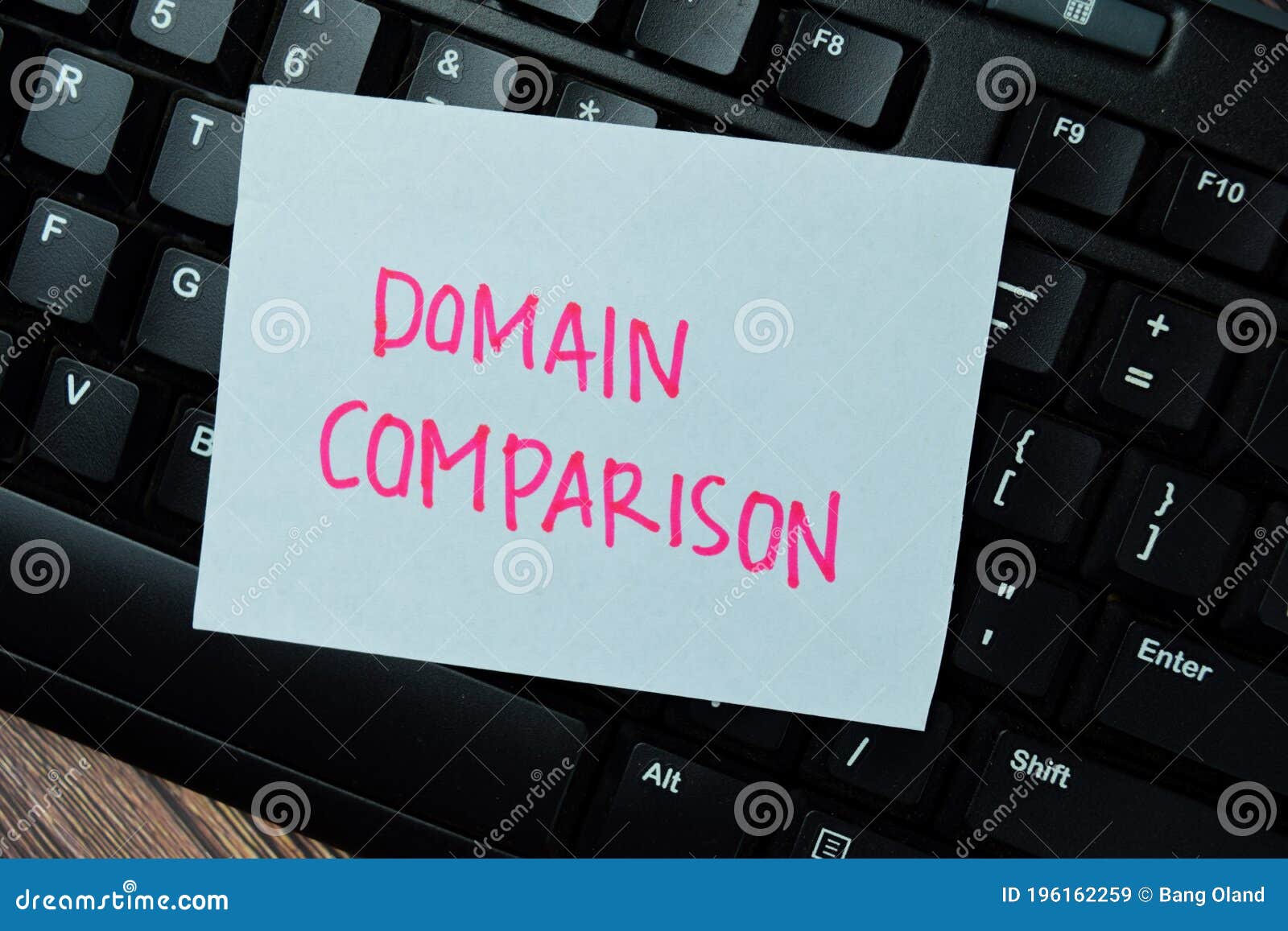 Domain Comparison Write on Sticky Notes Isolated on Office Desk Stock ...