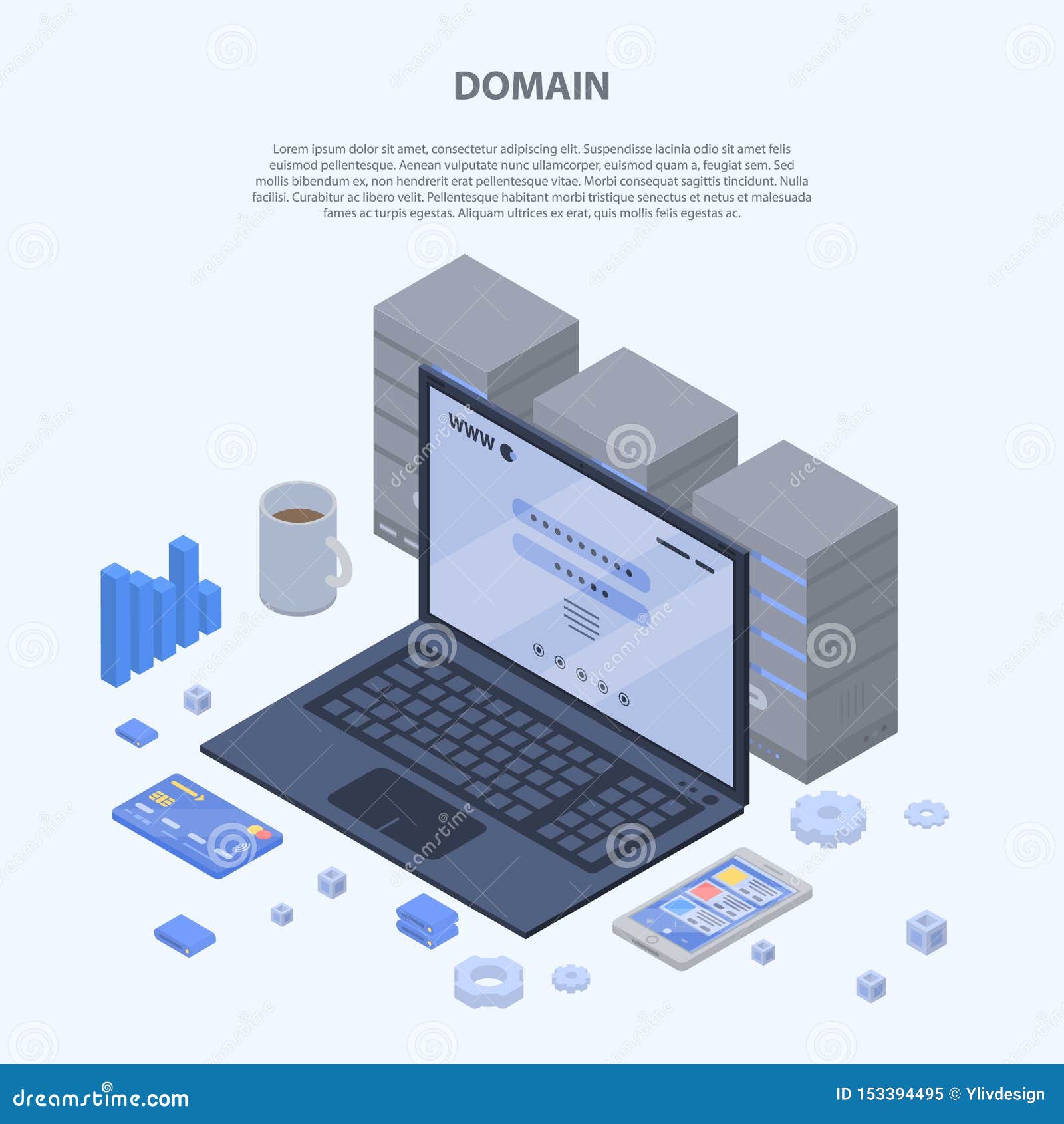 Domain Concept. Labels On White Isolated Background. Royalty-Free Stock ...