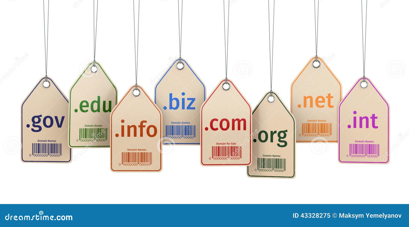 Domain Concept. Labels on White Isolated Background Stock Illustration ...