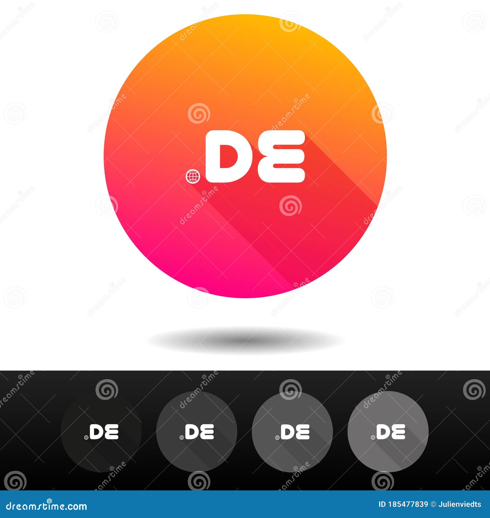Domain DE Sign Buttons. 5 Icons Top-level Internet Domain Symbols Stock ...