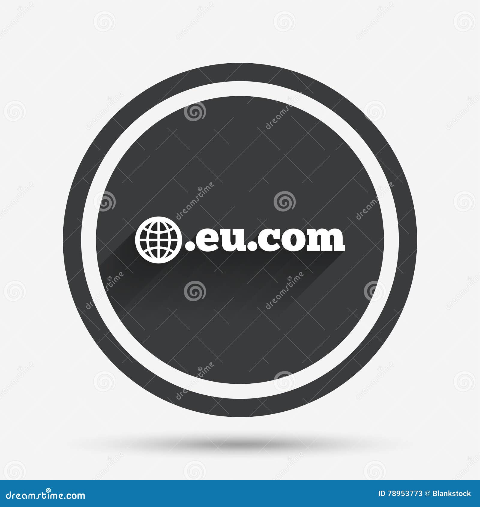 Domain EU.COM Sign Icon. Internet Subdomain. Stock Vector ...