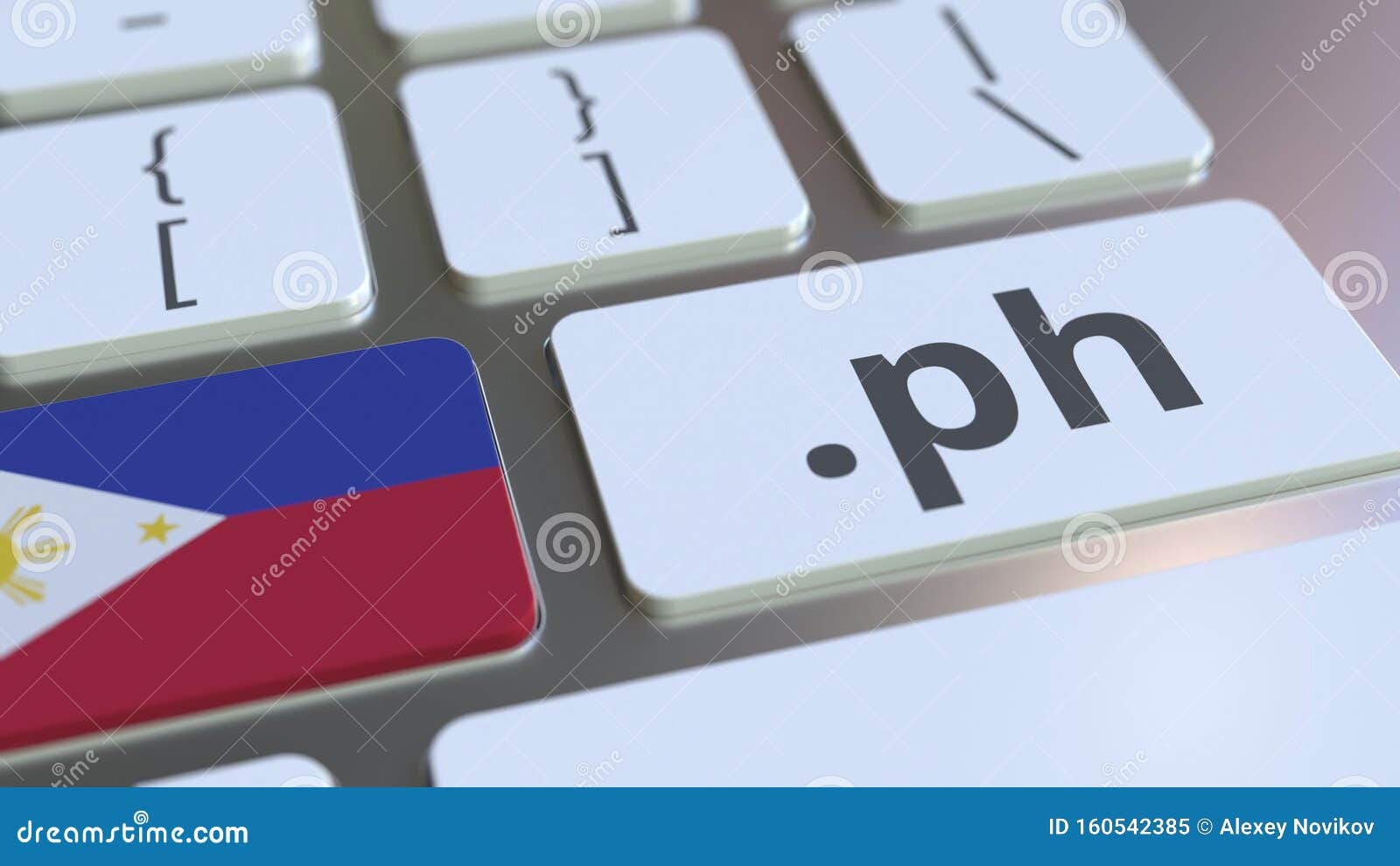 Domain .ph and Flag of Philippines on the Buttons on the Computer ...