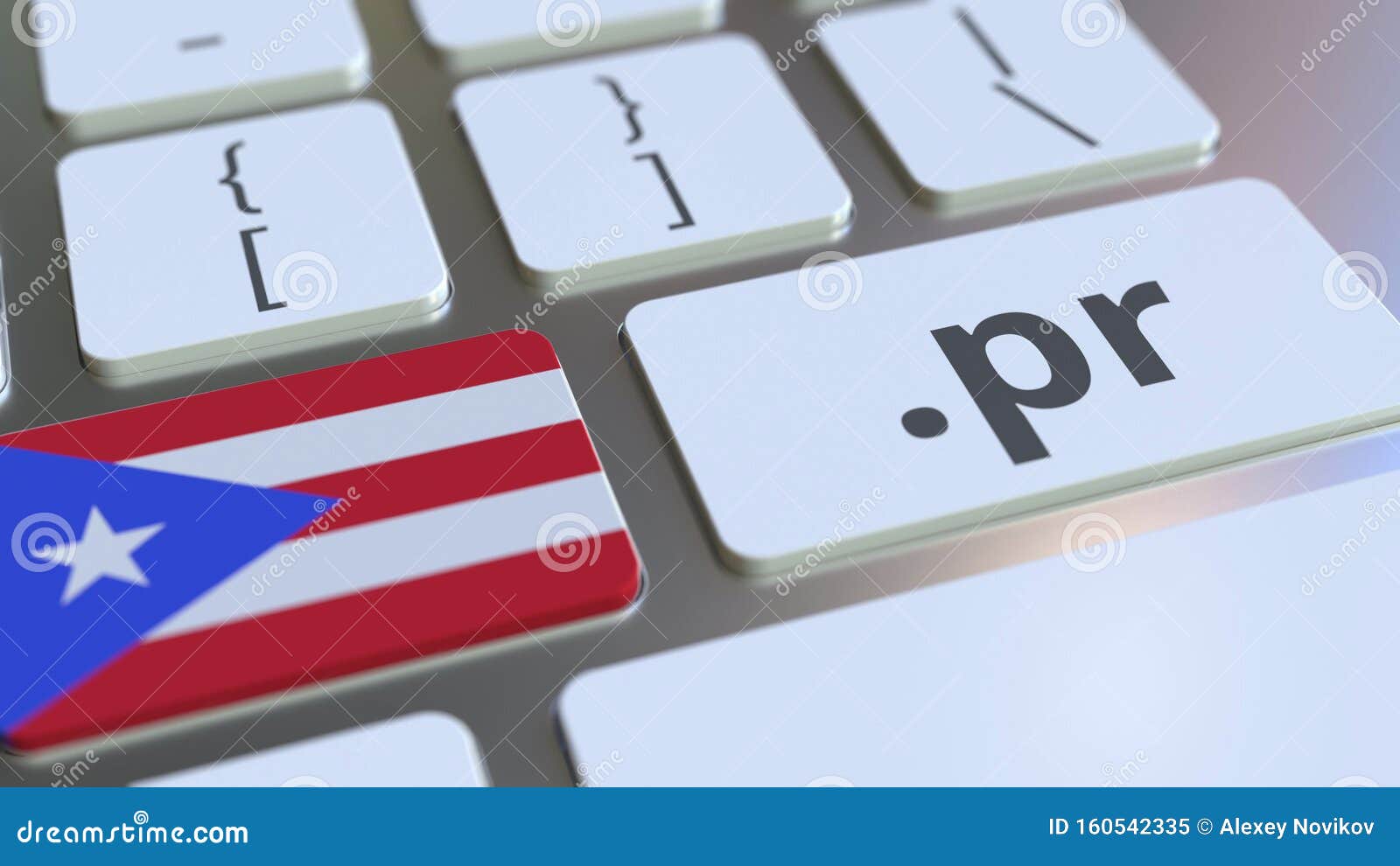 Domain .pr and Flag of Puerto Rico on the Buttons on the Computer ...