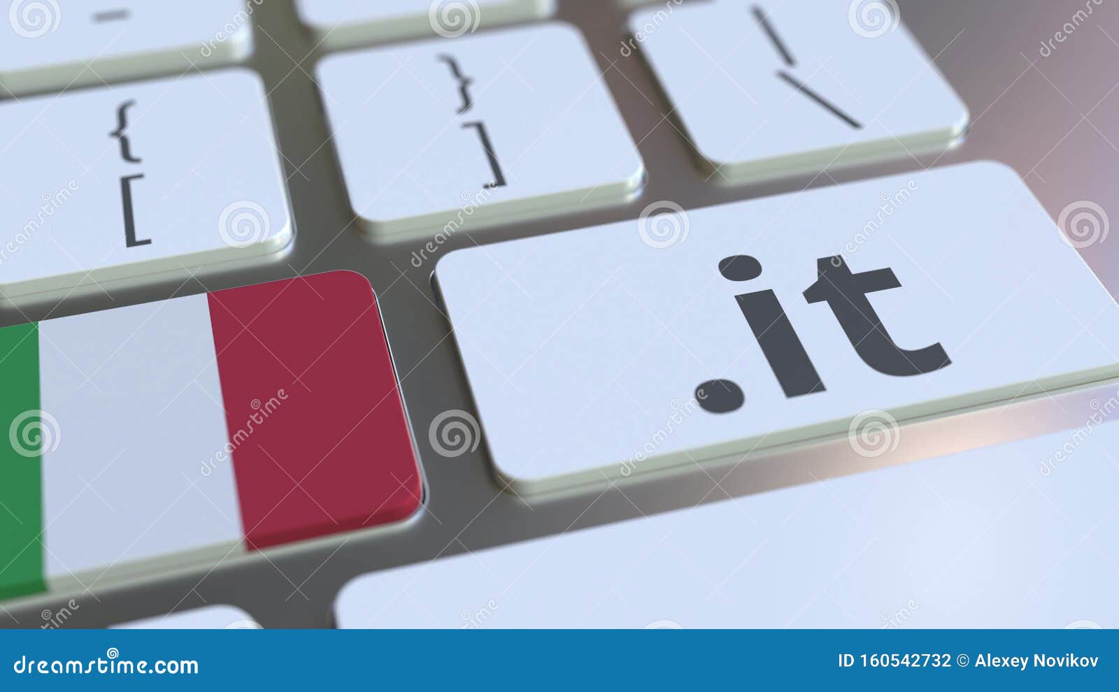 Italian Domain .it and Flag of Italy on the Buttons on the Computer ...