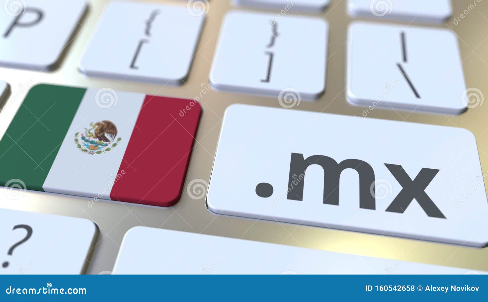 Mexican Domain .mx and Flag of Mexico on the Buttons on the Computer ...