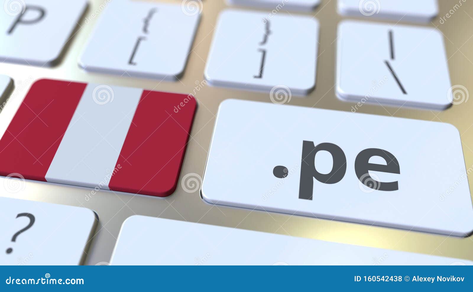 Peruvian Domain .pe and Flag of Peru on the Buttons on the Computer ...