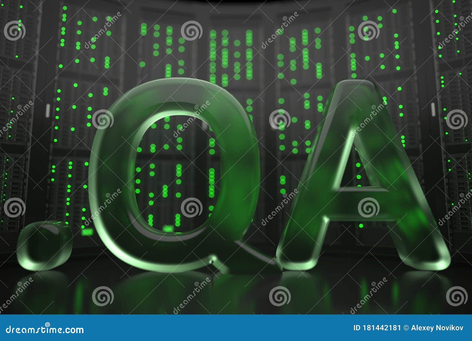 Qatari Domain .qa on Server Room Background. Internet in Qatar Related ...