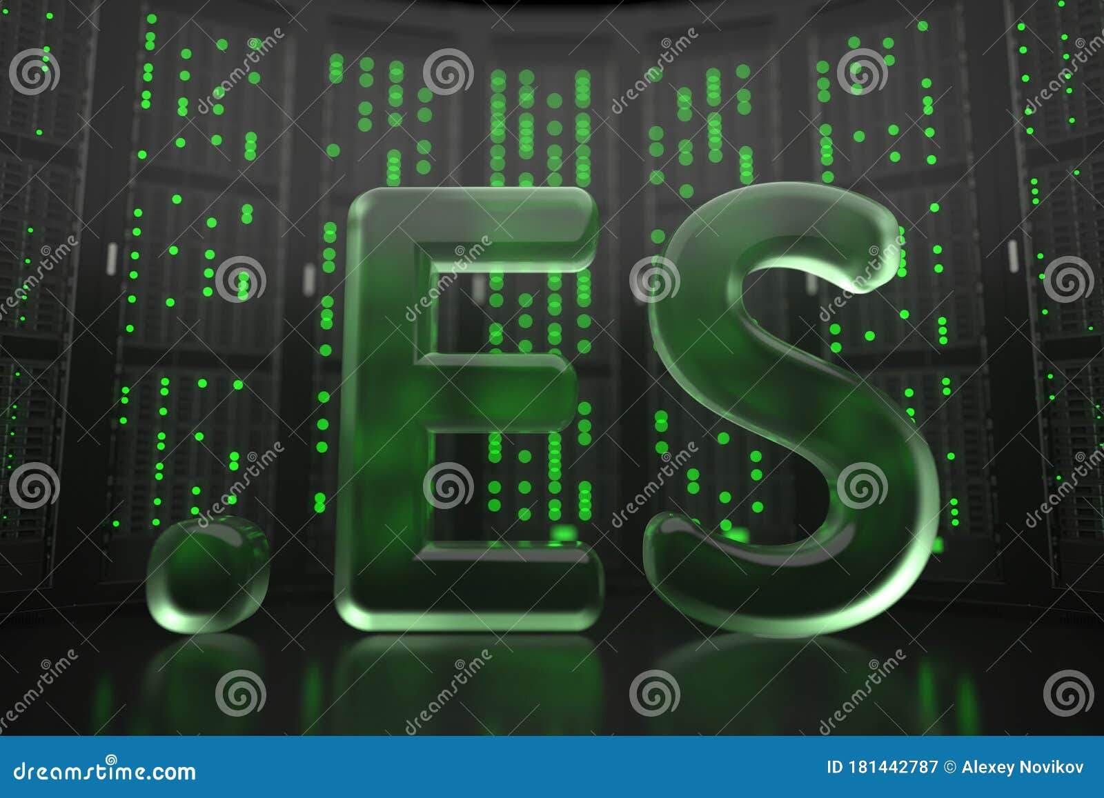 Spanish Domain .es on Server Room Background. Internet in Spain Related ...