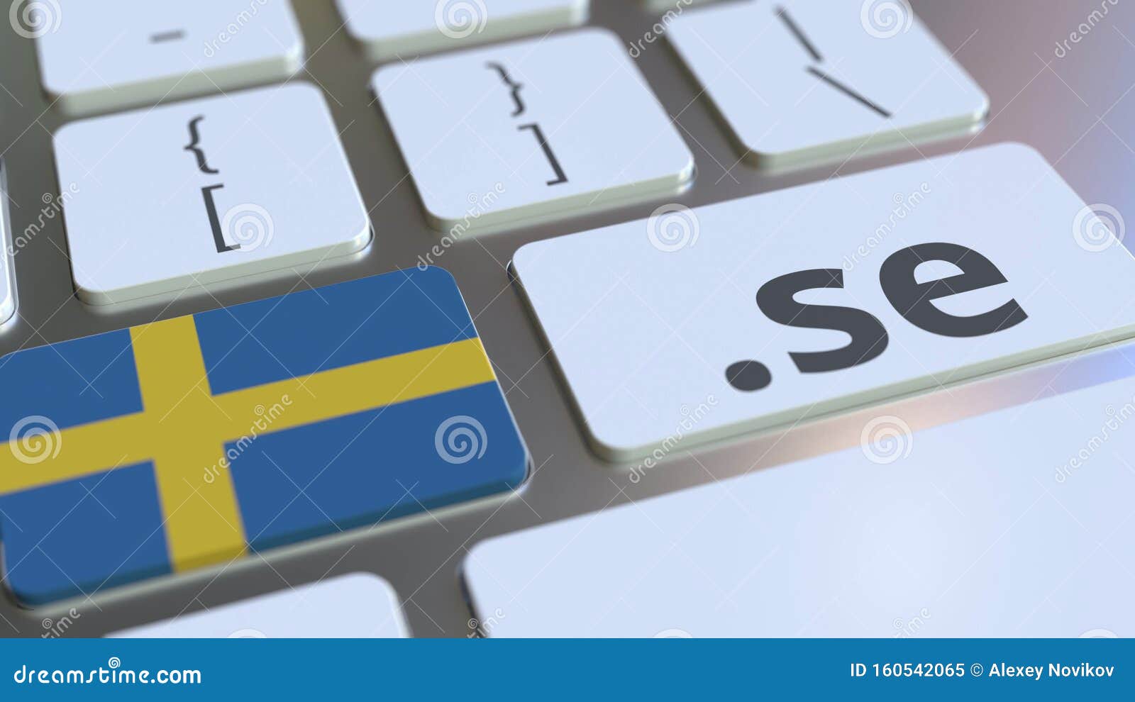 Swedish Domain .se and Flag of Sweden on the Buttons on the Computer ...