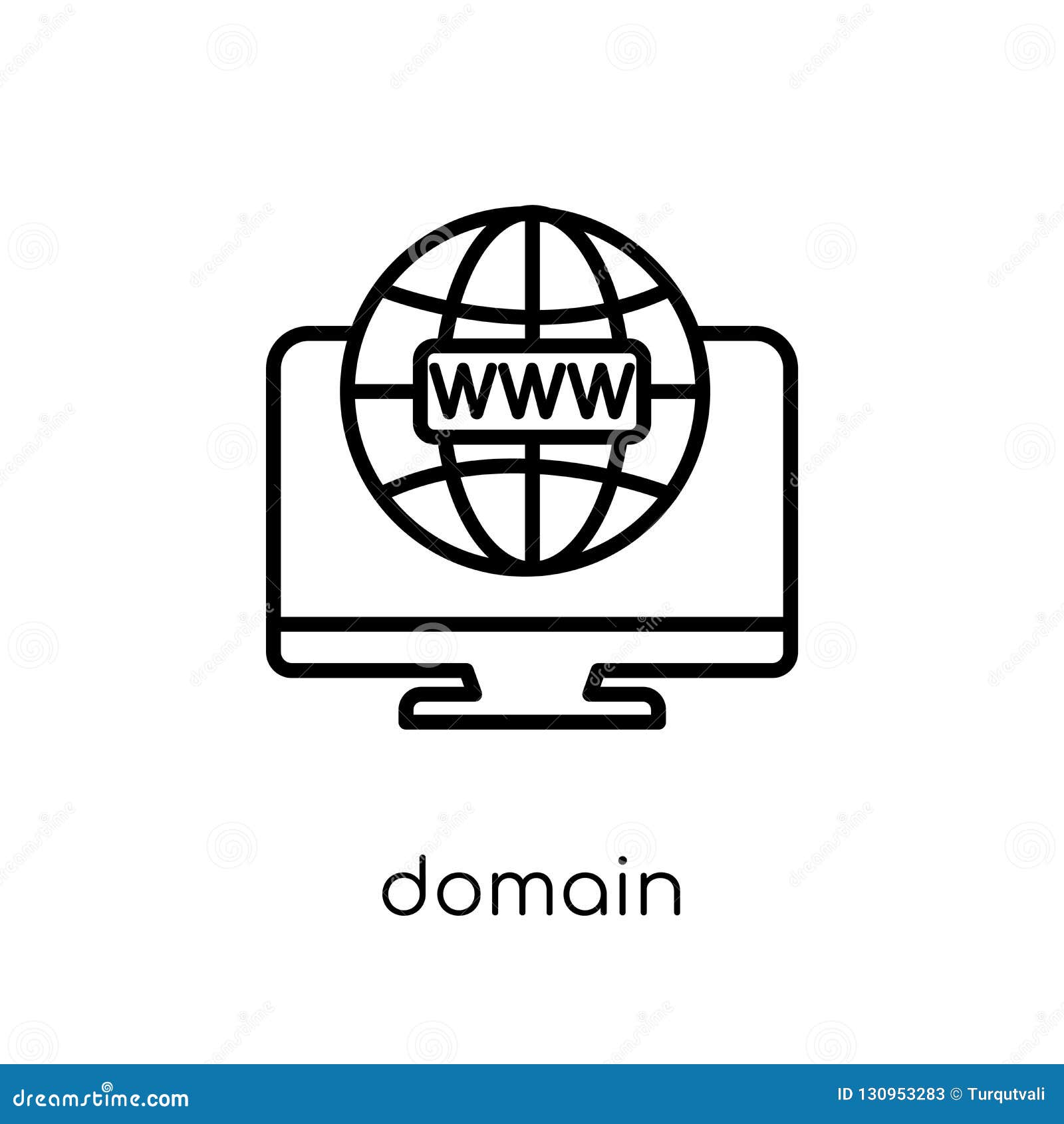 Domain Icon Trendy Modern Flat Linear Vector Domain Icon On White