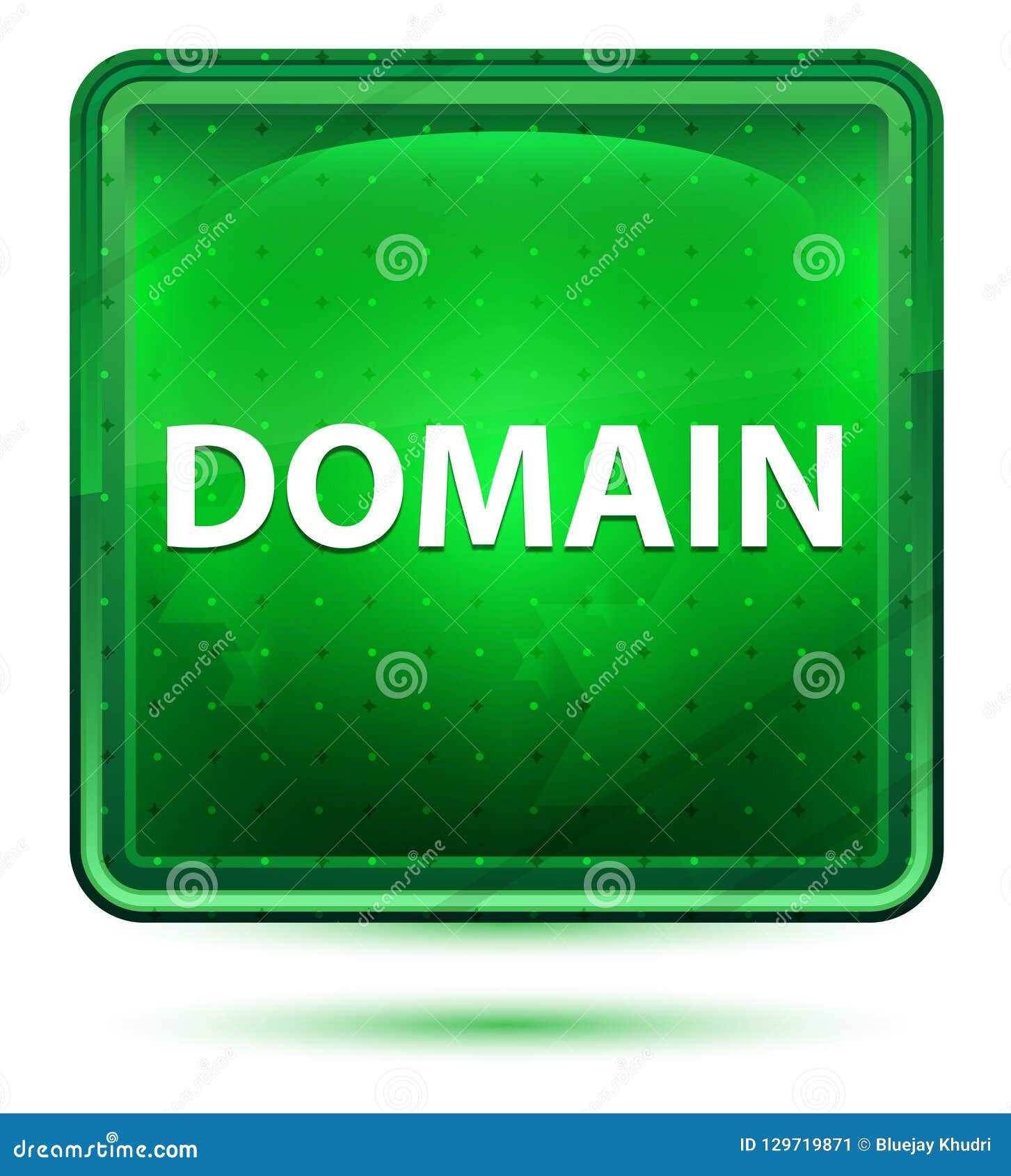 Domain Neon Light Green Square Button Stock Illustration - Illustration ...