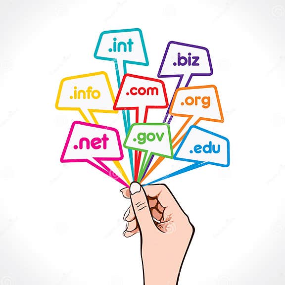 Domain name in hand stock vector. Illustration of domain - 29356522
