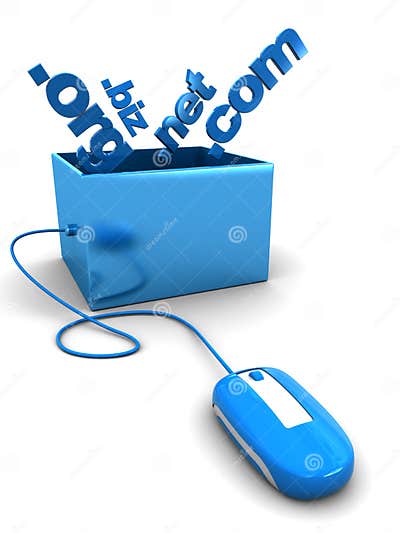 Domain names in box stock illustration. Illustration of computer - 14048766