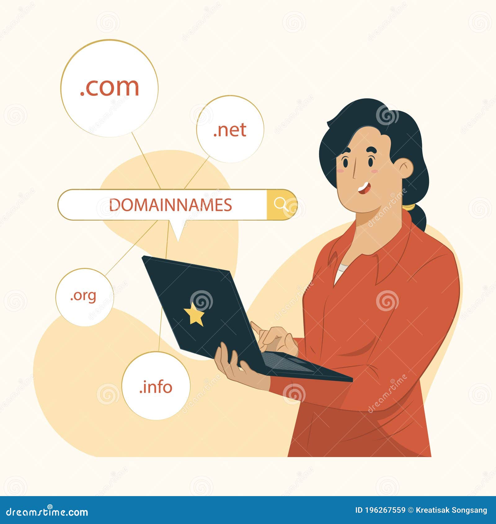 Domain Names Concept Illustration Stock Vector - Illustration of ...