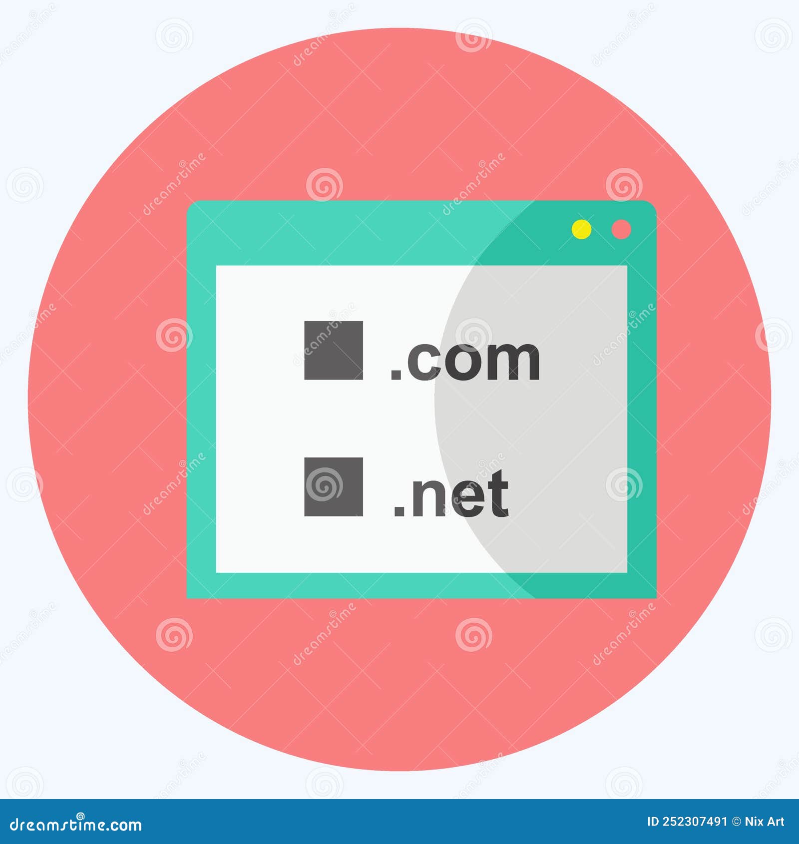 Domain Registration Icon in Trendy Flat Style Isolated on Soft Blue ...