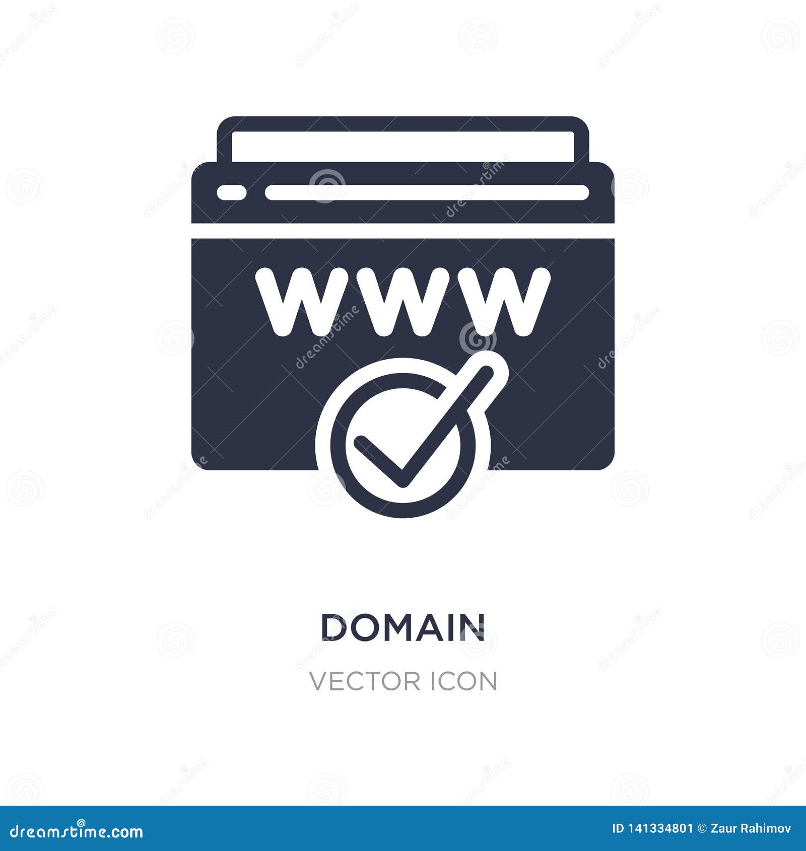 Domain Registration Icon on White Background. Simple Element ...